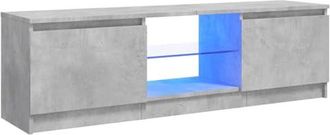 vidaXL Meuble TV avec Lumières LED, Armoire de Télévision, Meuble Télé de Salon, Armoire Basse Salle de Séjour Intérieur, Moderne, Gris Béton