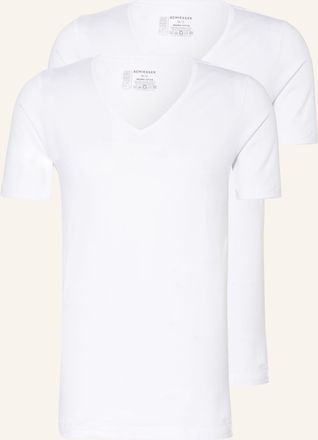 Schiesser 2er-Pack V-Shirts 95/5 weiss