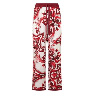 Dolce & Gabbana Homme, Pantalons, Multicolore, Taille: L Pantalon en soie imprim&eacute;