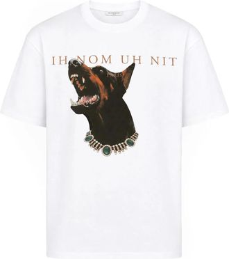 Ih Nom Uh Nit Neues Dobermann Print T-Shirt - - Tops - Herren - Wei&szlig; - XS
