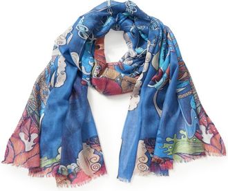 Peter Hahn Schal aus Seide und Kaschmir Peter Hahn blau