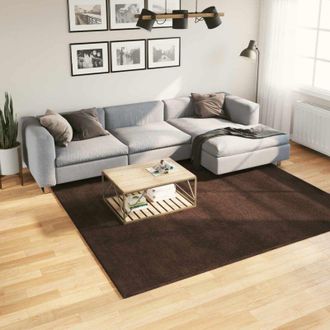 vidaXL vidaXL Tapis doux &agrave; poils moyens et lavable HUARTE Marron 240 x 240 cm