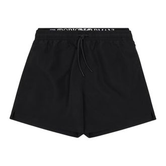 Emporio Armani Schwarze Meer Kleidung Shorts Elastischer Bund - - Swimwear - Herren - Schwarzk - 2XL