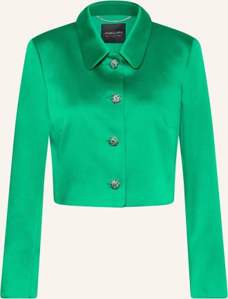 Marc Cain Cropped-Jacke Aus Satin Mit Schmucksteinen gruen