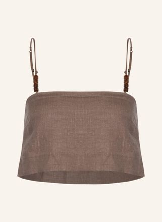 Faithfull The Brand Faithfull The Brand Cropped-Top Chianti Aus Leinen braun