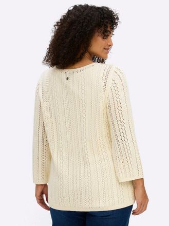Sheego Strickpullover 3/4-Arm-Pullover 3/4-Arm Ajour