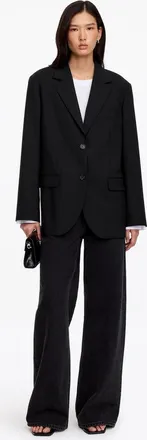 Arket Lockerer Blazer Aus Wollmischung -Schwarz
