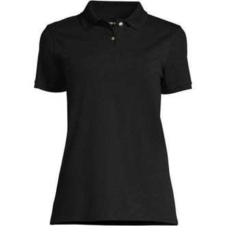Lands End Piqu&eacute;-Poloshirt, Damen, Gr&ouml;&szlig;e:1X plus, Schwarz, by Lands End