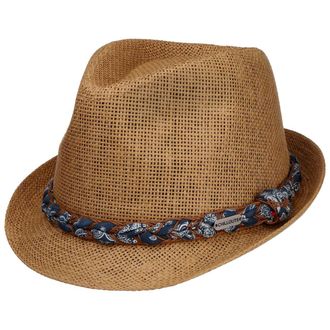 Chillouts Labasa Hat Sommerhut - Sonnenhut Herren Trilby, Hut Herren Sommer Verstellbar, Panama Hut Atmungsaktiv, S-M, Navy/braun