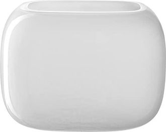 Leonardo Leonardo Milano, Blumenvase aus wei&szlig; gef&auml;rbtem Glas, handgefertigte Glasvase in modernem Design, H&ouml;he: 13 cm, Breite 18 cm, 041661