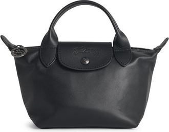 Longchamp Sac Longchamp Avec Lear Noir Xs Poign&eacute;e Le Pliage Xtra