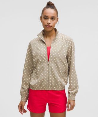 lululemon Trainingsjacke im Relaxed Fit für Frauen - Größe 12 in Simple Polka White Sheer Oak