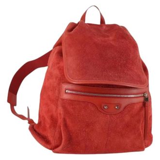 Balenciaga Pre-owned Suede Backpack - - Pre-owned - Damen - Rot - ONE SIZE