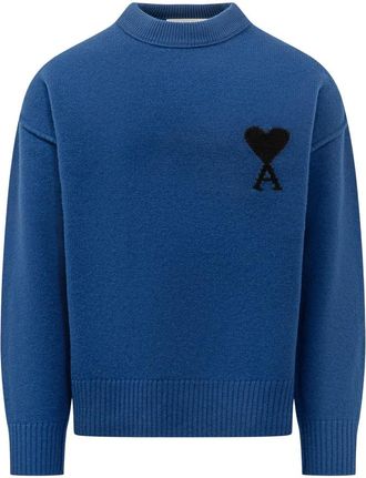 Ami Pull col rond - Homme - Pulls - Bleu - Taille: XS