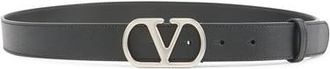 Valentino Ceinture &agrave; logo en cuir de veau