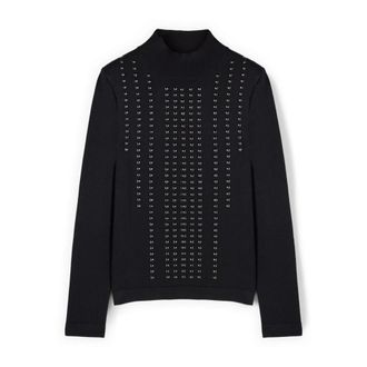 Motivi Rollkragenpullover mit Applikationen - - Knitwear - Damen - Schwarzk - XS