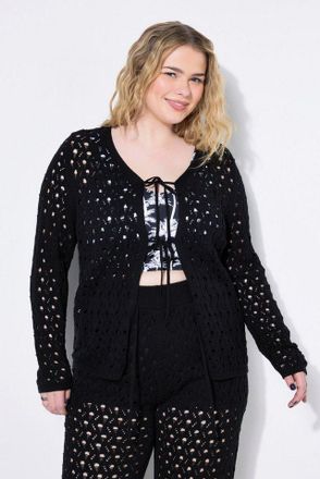 STUDIO UNTOLD Strickjacke Strickjacke Straight Shape Strick mit Lochmuster