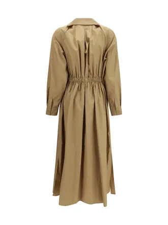 Max Mara Womens Midi Dress Pedaggi Desert Cotton