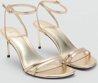 Mango Riemchensandale mit Absatz gold - Damen - 35 - MANGO