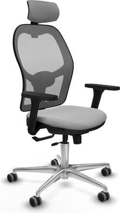 Piqueras y Crespo Ergonomischer Stuhl mit 3D-Armlehnen, h&ouml;henverstellbarer Lendenwirbelst&uuml;tze und h&ouml;henverstellbarem Kopfteil, Neigung und Neigung, ausgestattet mit Syn