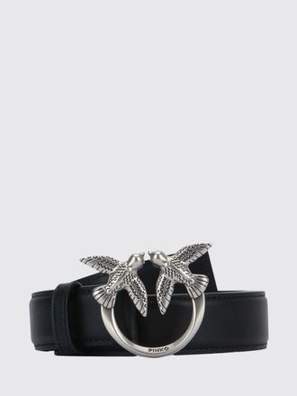 Pinko Ceinture Love Birds en cuir de veau avec boucle monogramme en m&eacute;tal