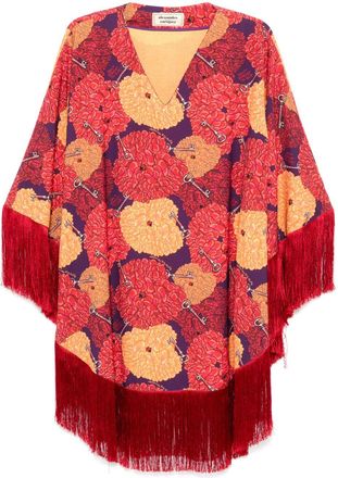 Alessandro Enriquez Minikleid mit Blumen-Print - Gelb