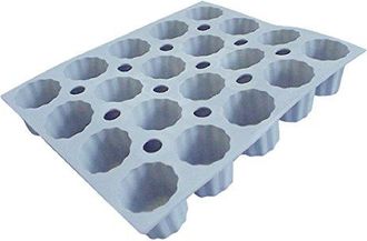 De Buyer de Buyer - Form mit 28 Mini-Canelés Bordelais ELASTOMOULE aus Silikonschaum - Durchmesser 3,5 cm, 30 x 17,6 cm - 1856.01D, Grau