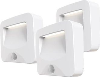 Calex Spot On - &Eacute;clairage Ext&eacute;rieur Sans Fil - Lot de 3 - Applique Murale sur piles, Minuteur et D&eacute;tecteur de Mouvement - Lumi&egrave;re Blanche Chaude, Installati