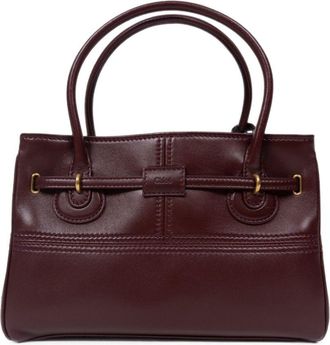 Chlo&eacute; Leather Shoulder Bag - Burgundy