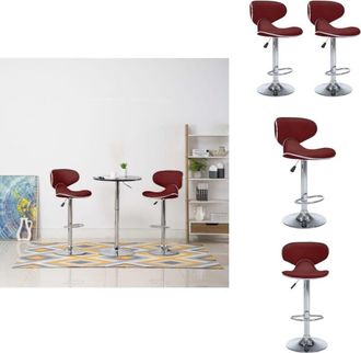 vidaXL Vidaxl - Tabourets de bar lot de 2 rouge bordeaux similicuir - Tabouret De Bar - Chaise De Bar - Tabourets Rouges - Meubles De Cuisine - Mobilier