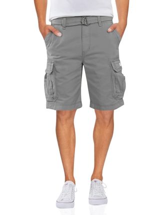 Unionbay Herren Survivor Cargo-Shorts mit Gürtel - Reg und Big & Tall Größen Cargos, Graue Gans, 52