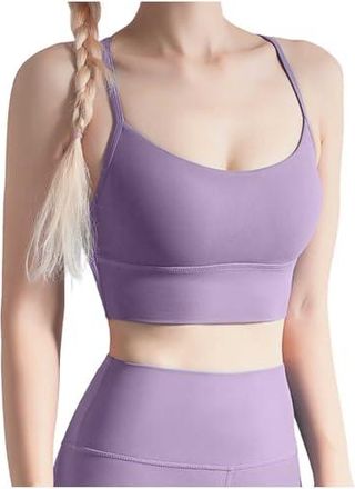 Generic Butterluxe Soutien-gorge de sport rembourr&eacute; dos nageur spaghetti fines bretelles pour entra&icirc;nement yoga 2026, violet, XL