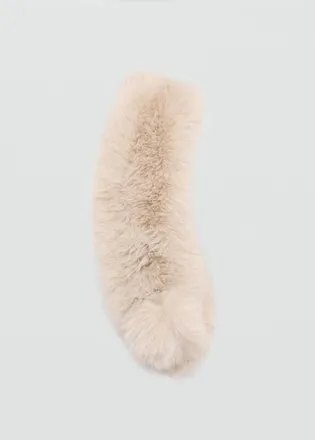 Mango &Eacute;charpe longue effet fourrure &eacute;cru - Femme - Taille unique - MANGO