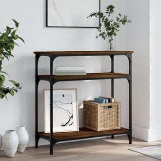 vidaXL Table console ch&ecirc;ne marron 75x29x75 cm bois ding&eacute;nierie Vidaxl