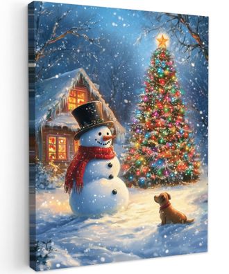 MuchoWow &copy; Weihnachtsdeko Leinwand 60x80 cm Deko Schlafzimmer Weihnachtsgeschenke Leinwandbilder Wohnzimmer Gem&auml;lde Living Room Decoration Geschenke Weihnachts