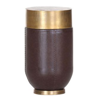 Red Living home24 Beistelltisch Cumby III 34 x 61 x 34cm Braun/Messing