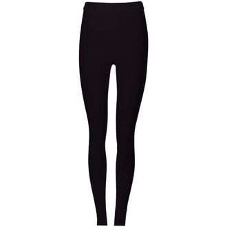 Ferragamo Femme, Pantalons, Noir, Taille: 42 FR Leggings &agrave; Plaque Logo