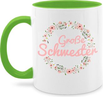 Shirtracer Tasse Tassen 325ml - Gro&szlig;e Schwester - rosa - 325 ml - Hellgr&uuml;n - grosse beste schwestern geschenk f&uuml;r big sister best sis geschenke 2023 fuer verk&uuml;nd