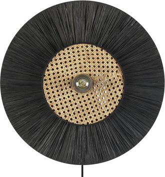 Beliani Beliani - Lampe Applique Murale avec Abat-Jour Forme Soleil en Papier Noir Yaapi