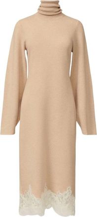 Fabiana Filippi Femme, Robes, Beige, Taille: 40 FR Robe en dentelle macram&eacute; &agrave; col haut