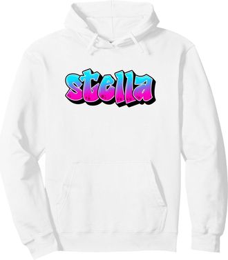 BDAZ Stella Graffiti Personalisierter Name Blau Rosa Frauen M&auml;dchen Pullover Hoodie