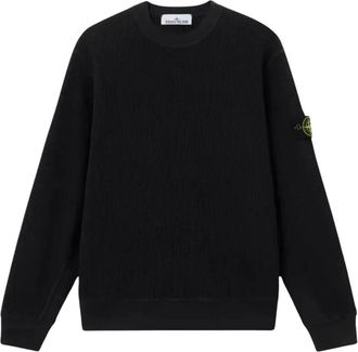 Stone Island Homme, Pulls, Noir, Taille: 2XL Cotton Waffle Fleece SweaT-shirt