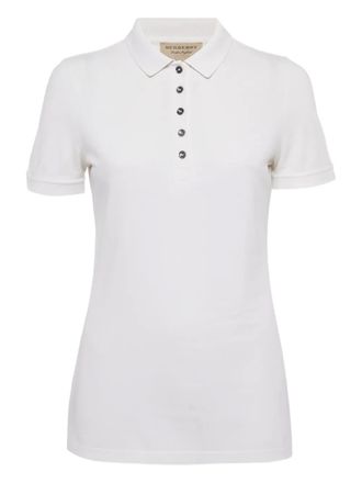 Burberry polo en coton piqu&eacute; - Blanc