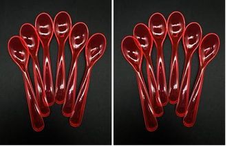 Kimmel Eierl&ouml;ffel Babyl&ouml;ffel Dessertl&ouml;ffel (6 St&uuml;ck) Mehrweg, Kunststoff, Rot-transparent, 21-000-3314-1 (Packung mit 2)