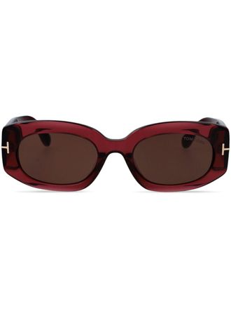 Tom Ford Eyewear lunettes de soleil &agrave; monture rectangulaire - Rouge
