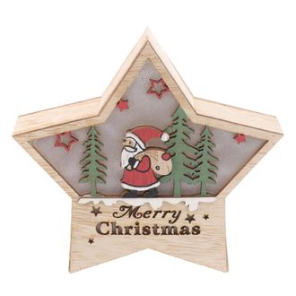 Cabilock Holzornament f&uuml;r Weihnachten Leuchtornament mit Sterndesign Weihnachtsschmuck aus Hochwertigem Holz f&uuml;r Dekoration zu Hause in Gesch&auml;ften oder Familie