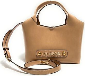 Moschino Sac femme Love main/bandouli&egrave;re en faux cuir nude Taille du sac: Moyen
