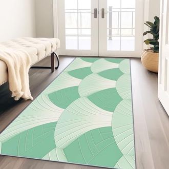 Generic Tapis de Couloir Long 50 x 150 cm Tapis de Passage Lavable Antid&eacute;rapant Doux Simple G&eacute;om&eacute;trique Courbes exquises Tapis pour Buanderie Cuisine Chambre,