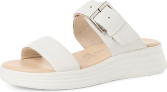 Marco Tozzi Damen Pantoletten aus Leder mit Schließe, Weiß (White), 40 EU