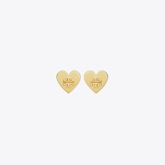 Tory Burch Damen Forget Me Not Heart Stud Earrings